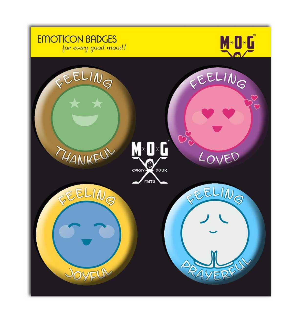 Emoticon badges - Set of 4 — Salt 'n' Light