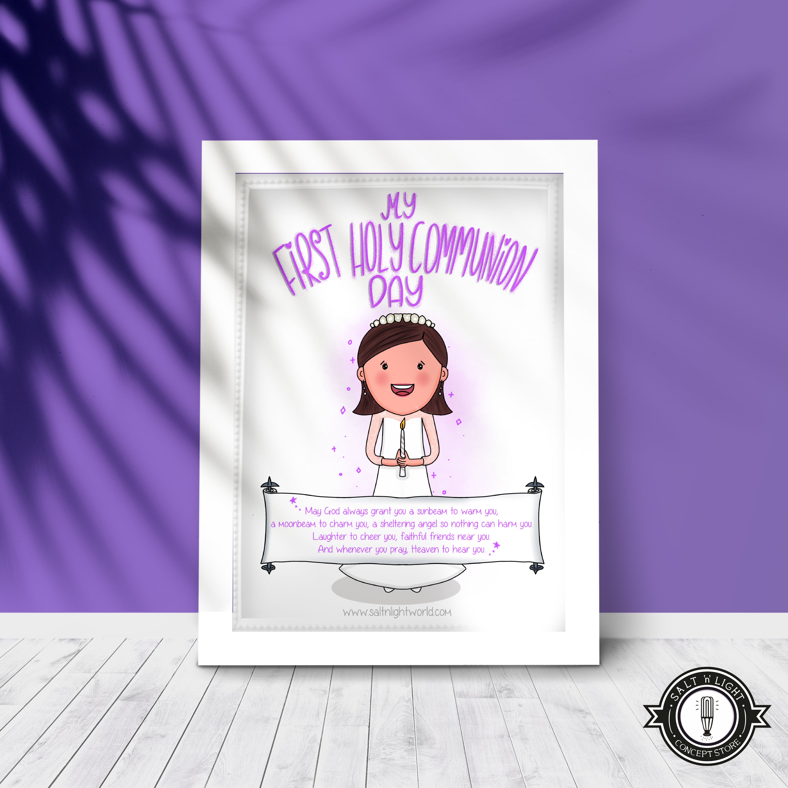 My First Holy Communion Day (girl) | A5 Frame — Salt 'n' Light