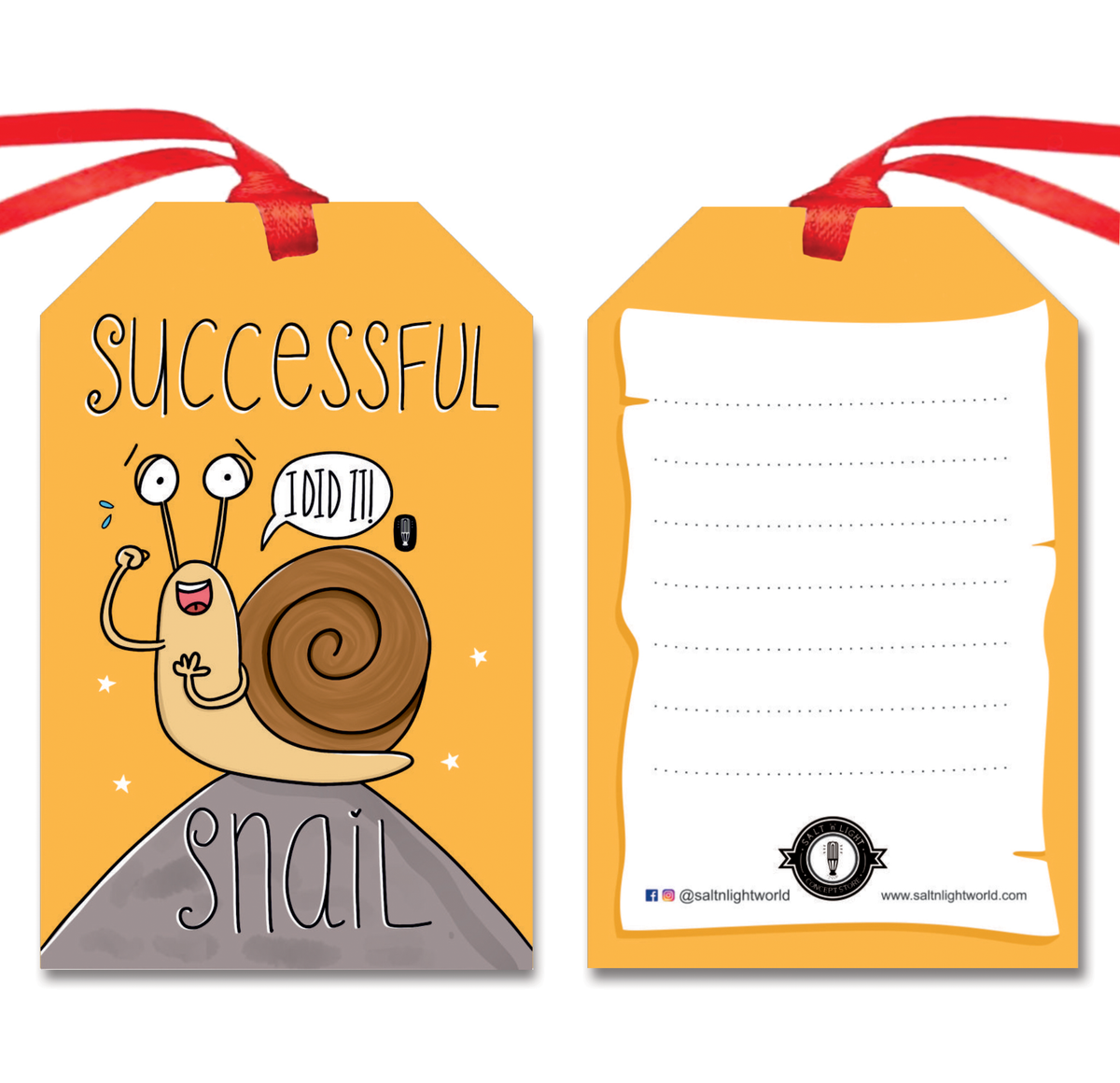 Successful Snail gift tags | Set of 10 — Salt 'n' Light